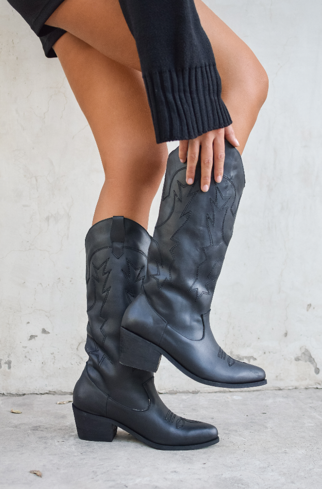 TEXAS BOOTS LARGAS BLACK – ALANA SHOES